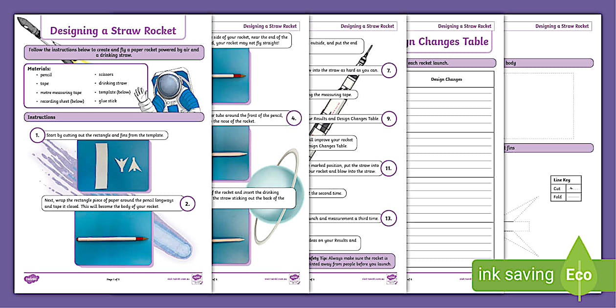 Straw Rocket STEM Activity Sheet | Years 3-6 STEM Resources