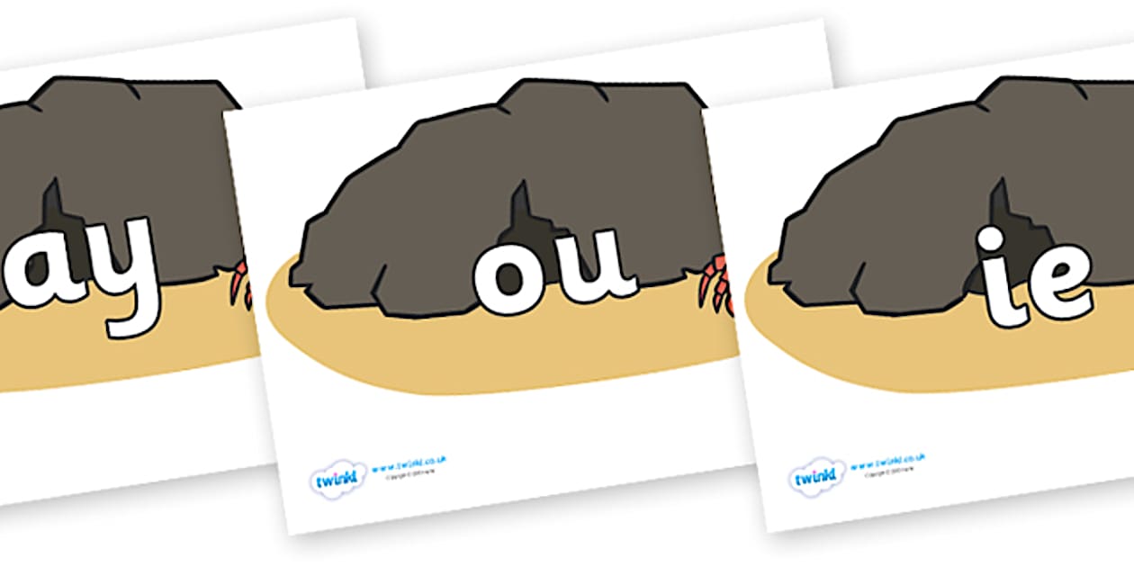 Cursive Phase 5 Phonemes on Caves (teacher made) - Twinkl