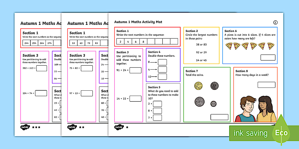 Year 3 Number 1 Maths Activity Mats (teacher made) - Twinkl