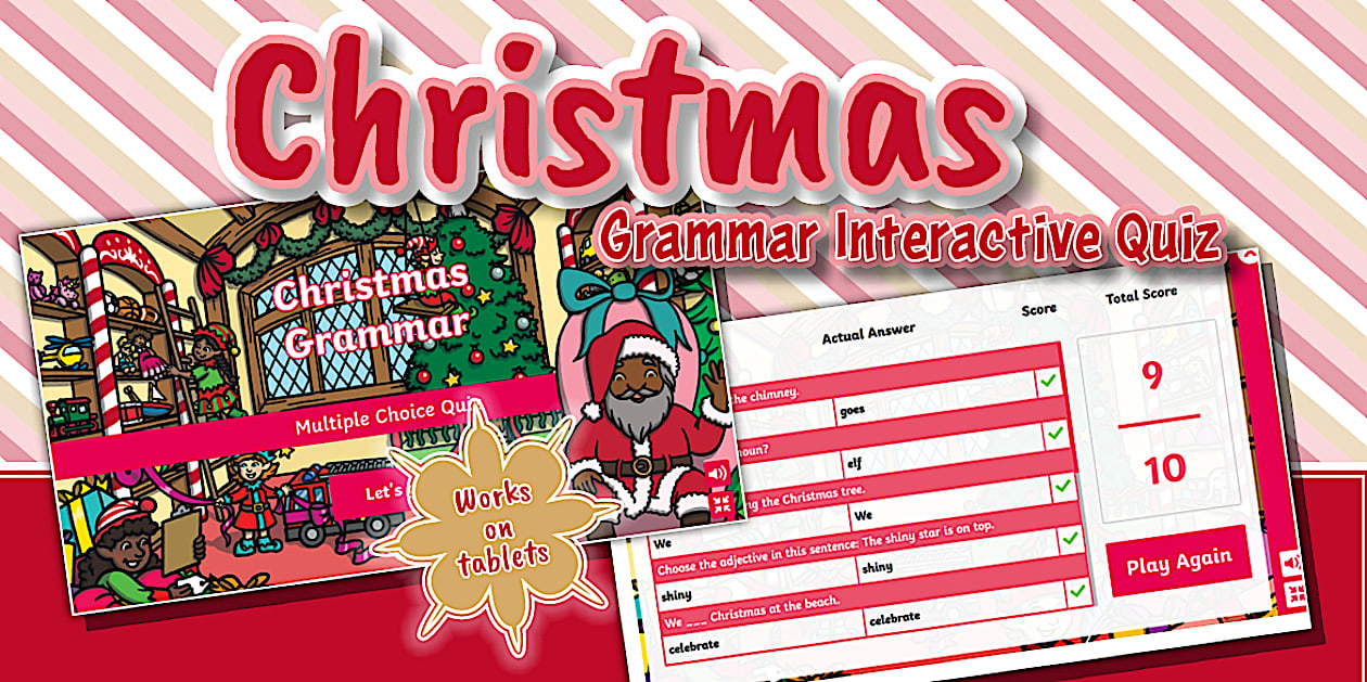 * NEW * Christmas Grammar Interactive Multiple Choice Quiz