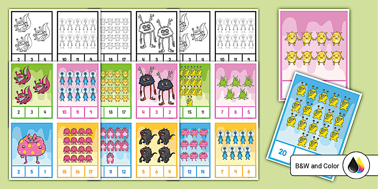 Monsters Clip Cards (teacher made) - Twinkl