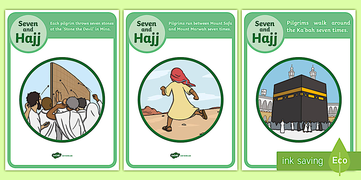 Hajj and the Number Seven Display Poster - Twinkl