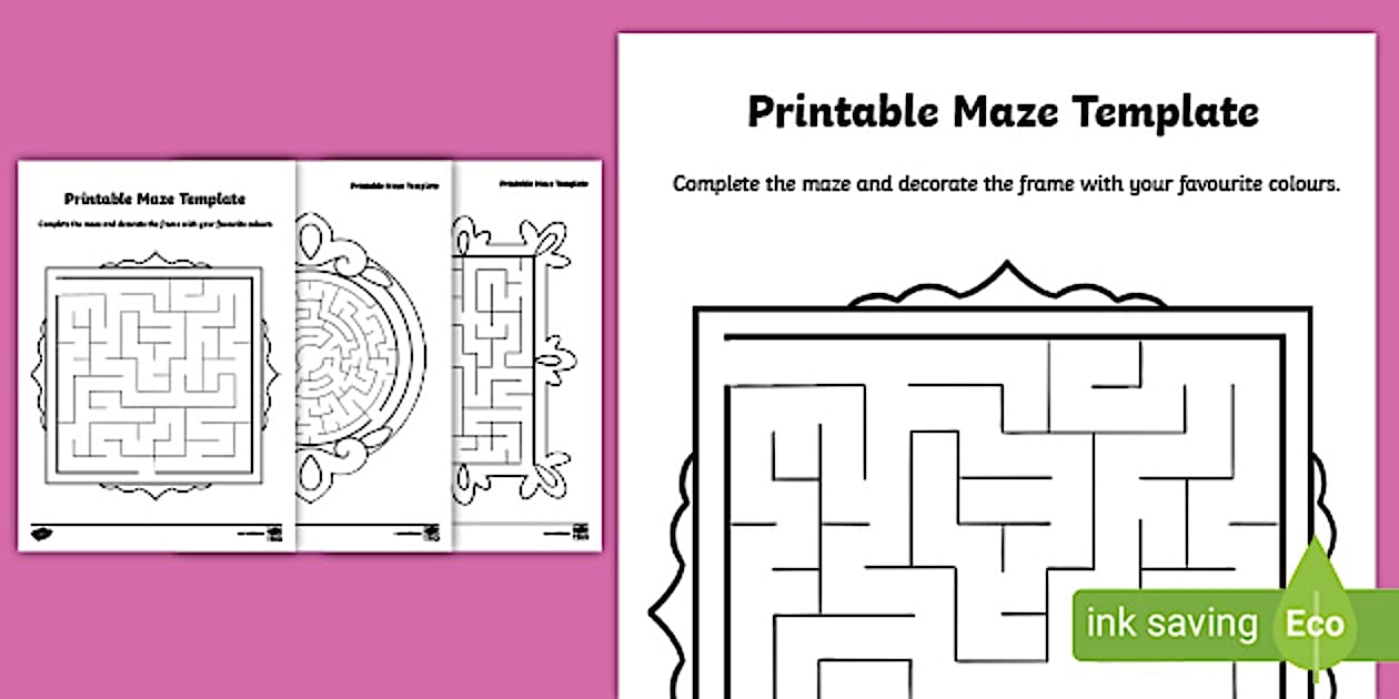Editable Maze Template Activity Pack - Twinkl
