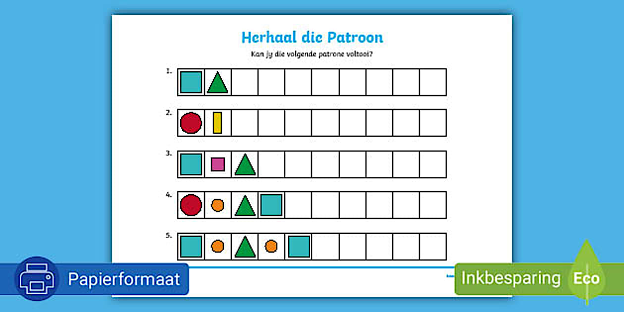 Herhaal die Patroon (teacher made) - Twinkl