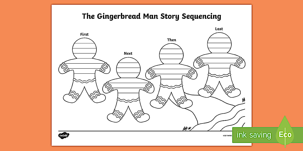 The Gingerbread Man Story Sequencing Worksheet - Twinkl