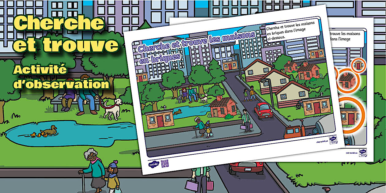 Cherche et trouve : Les maisons - Twinkl Arts