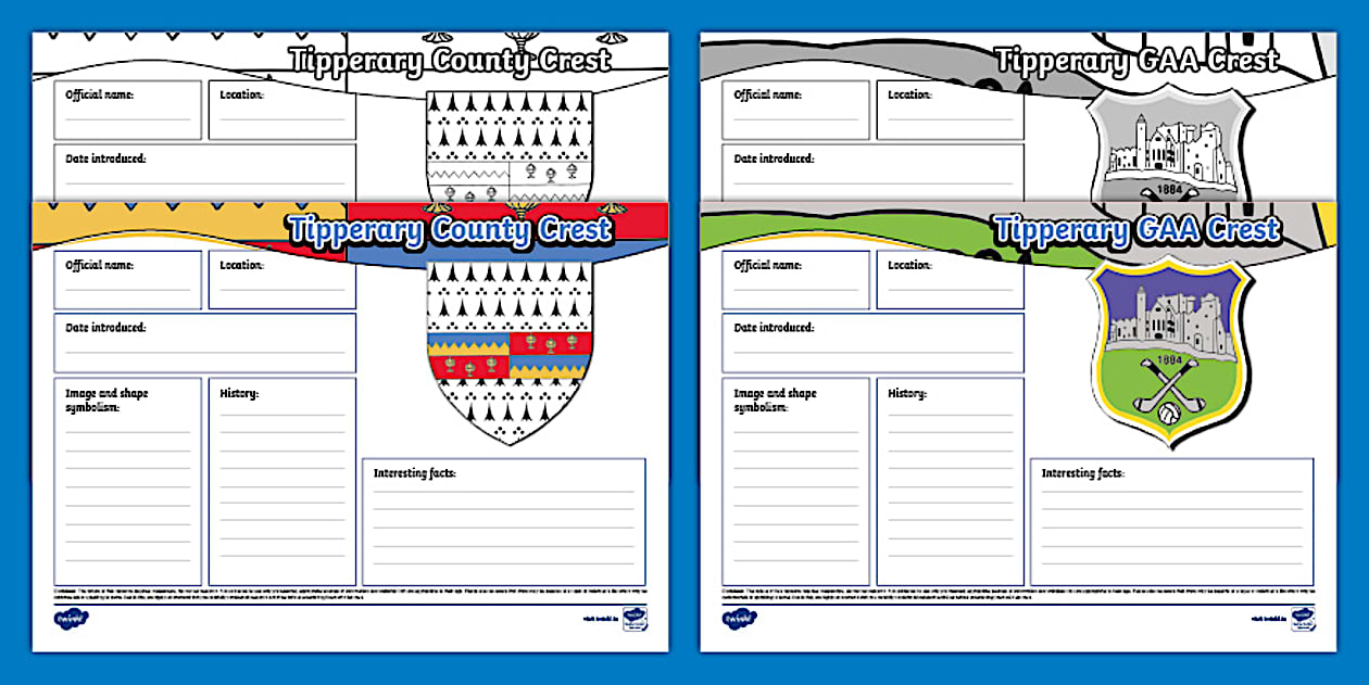 Tipperary Crest Fact File Template (teacher made) - Twinkl