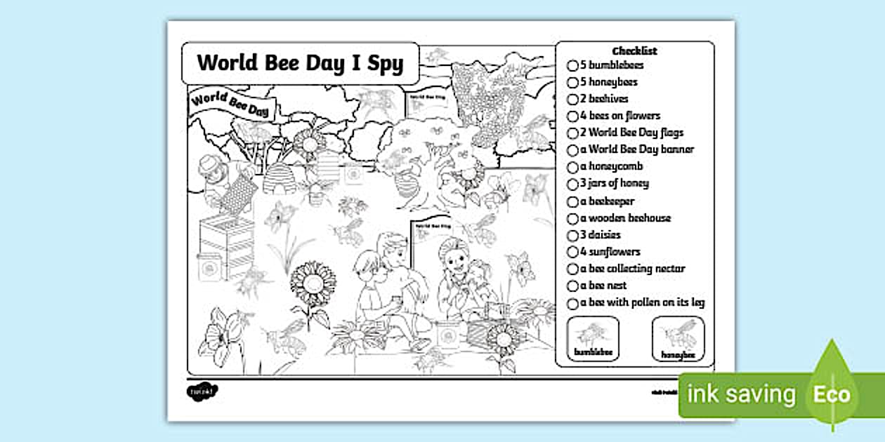 World Bee Day I Spy Activity - Bee Activity Sheet - Twinkl