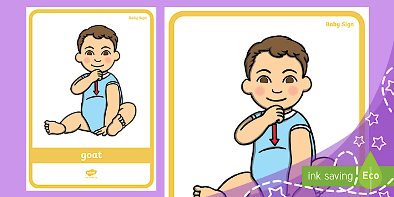 Baby Sign Language Poster (Goat) (teacher made) - Twinkl