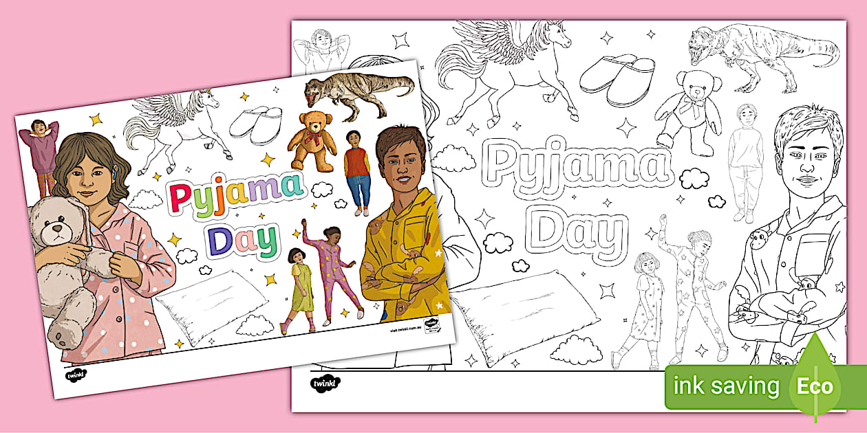 Pyjama Day Colouring Poster (teacher made) - Twinkl