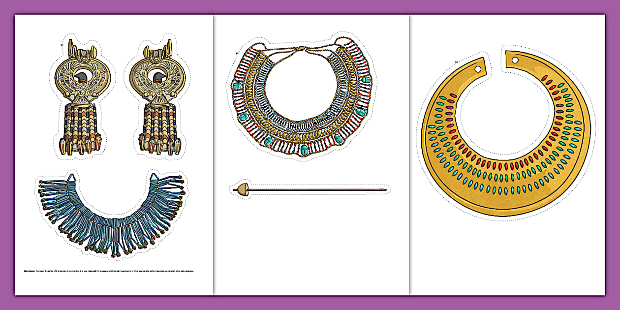Egyptian Jewellery Cut-Outs - Twinkl