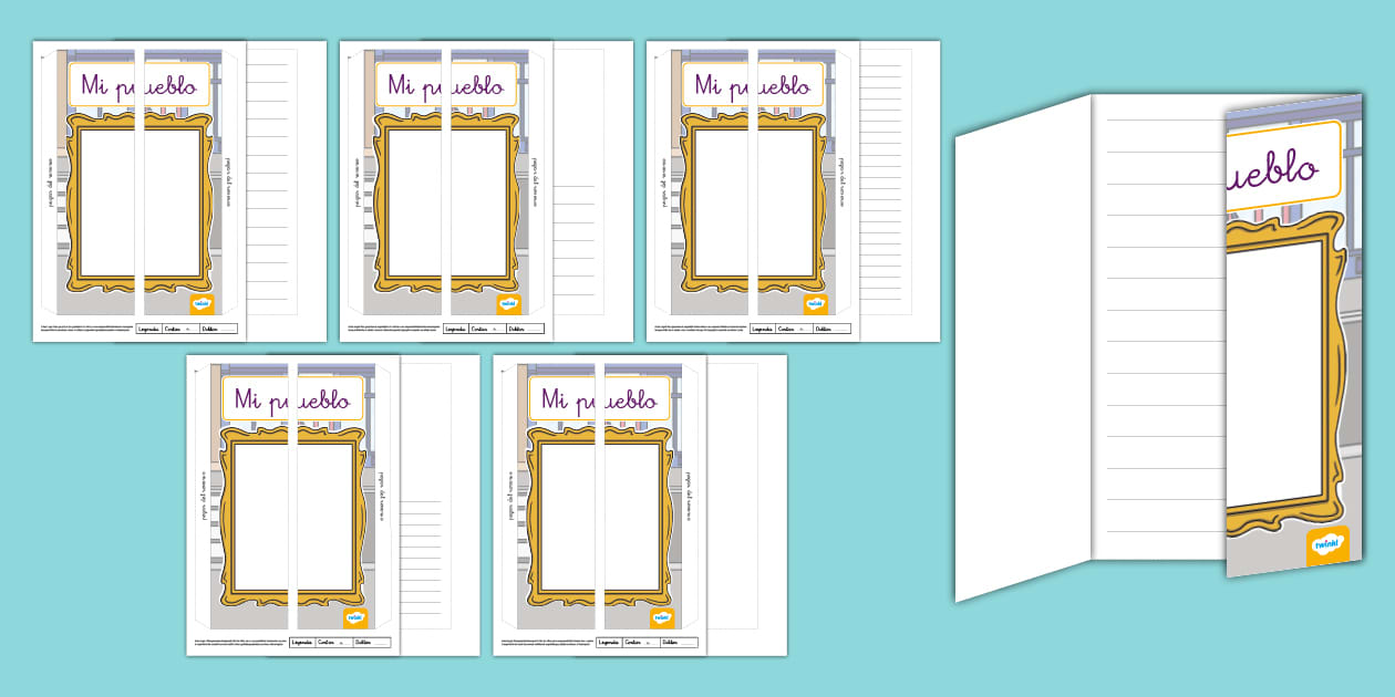 Foldable de escritura: Mi pueblo