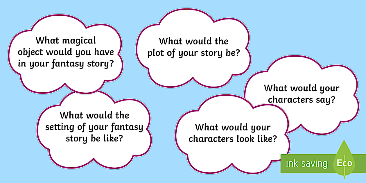 Fantasy Story Writing Questions Display Posters - Twinkl
