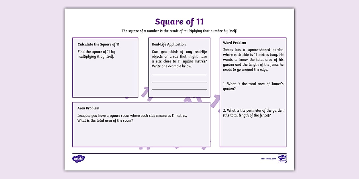 Challenge Sheet: Square of 11