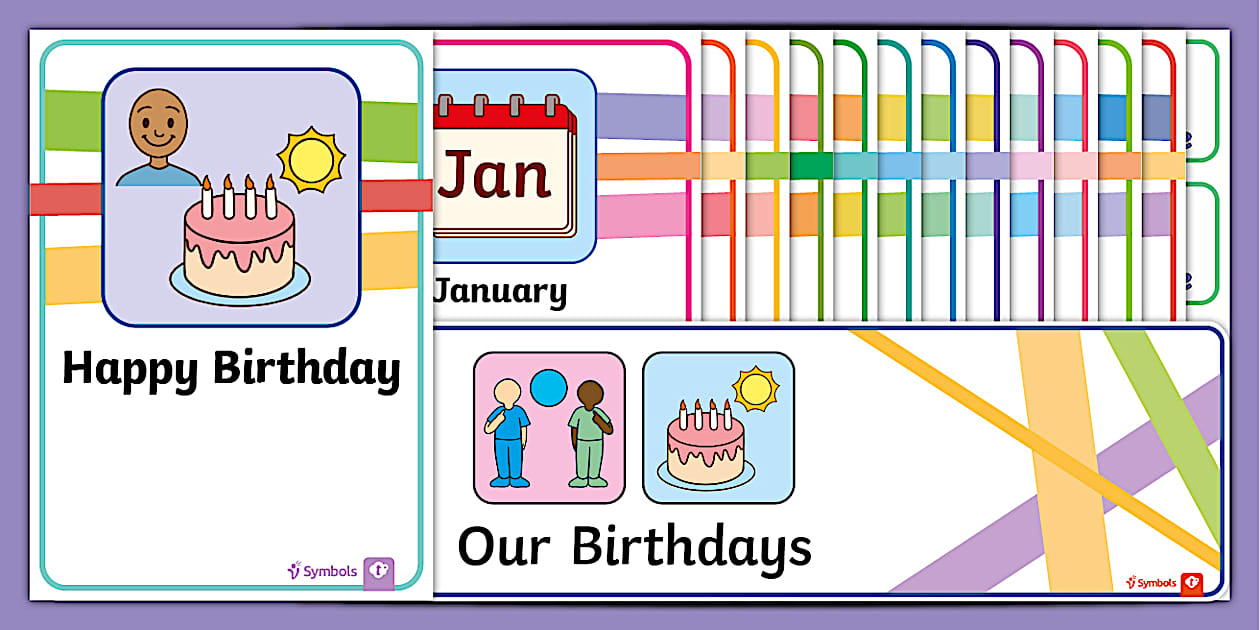 Twinkl Symbols: Our Birthdays Display Pack (teacher made)