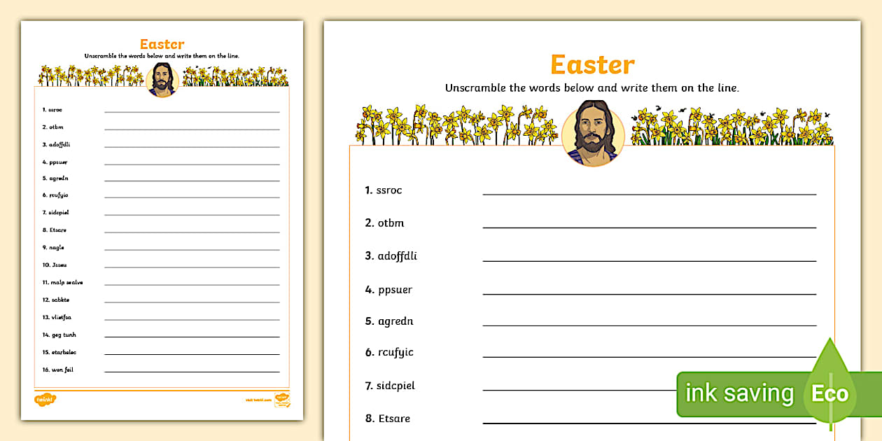 Easter Word Unscramble (teacher made) - Twinkl