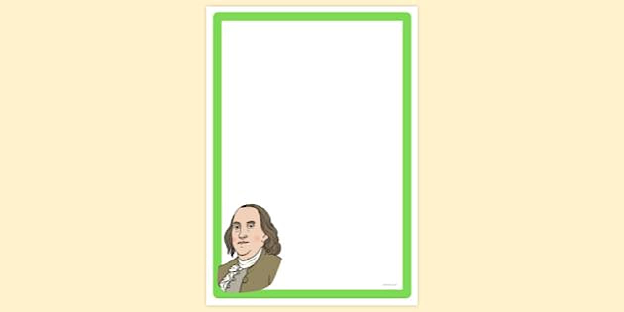 Simple Blank Benjamin Franklin Page Border | Twinkl - Twinkl