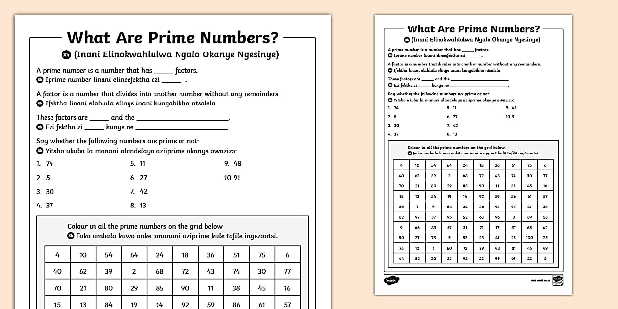 What Are Prime Numbers IsiXhosa