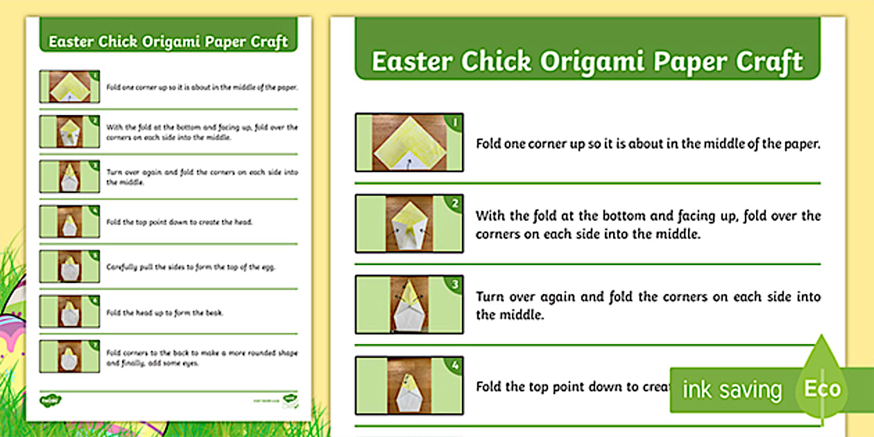 Easter Chick | Origami Paper Craft Instructions - Twinkl