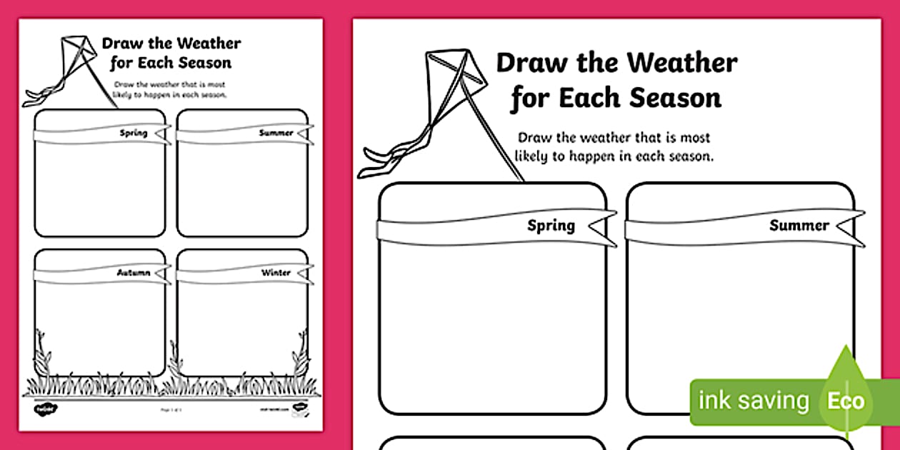 Editable Draw the Weather for Each Season (teacher made)
