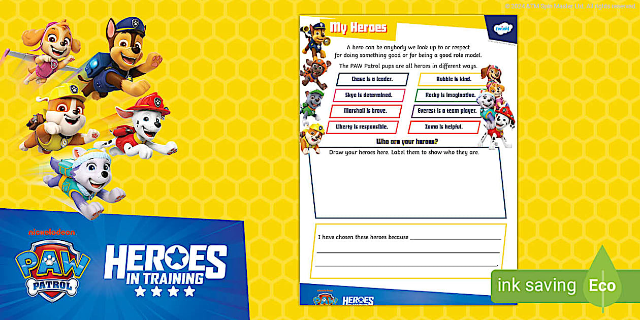 PAW Patrol: My Heroes Activity Sheet