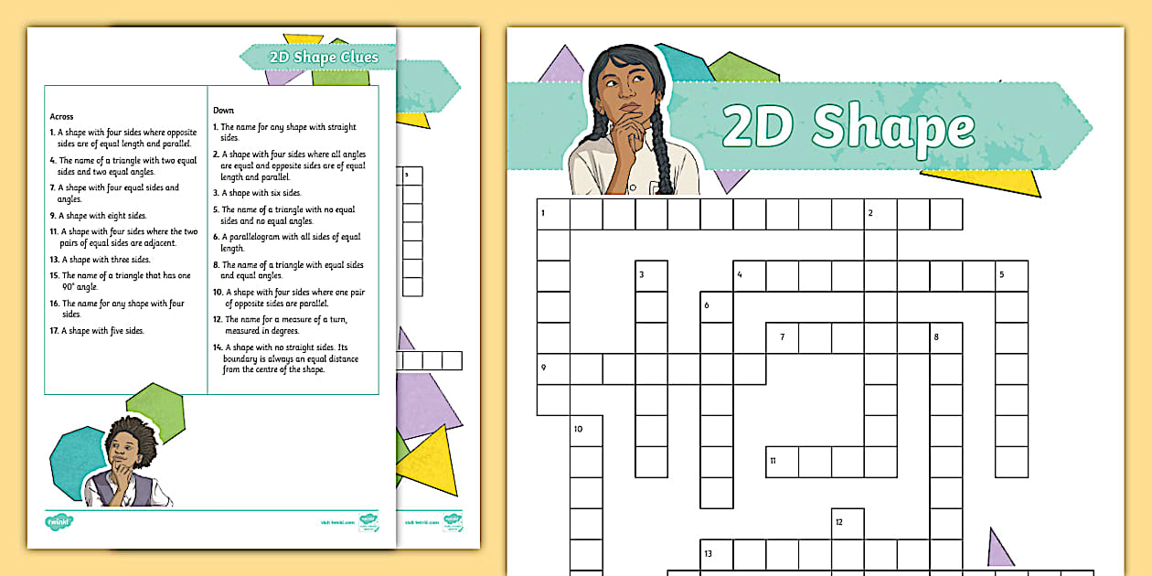 2D Shape Crossword - Twinkl - KS2 (teacher made) - Twinkl