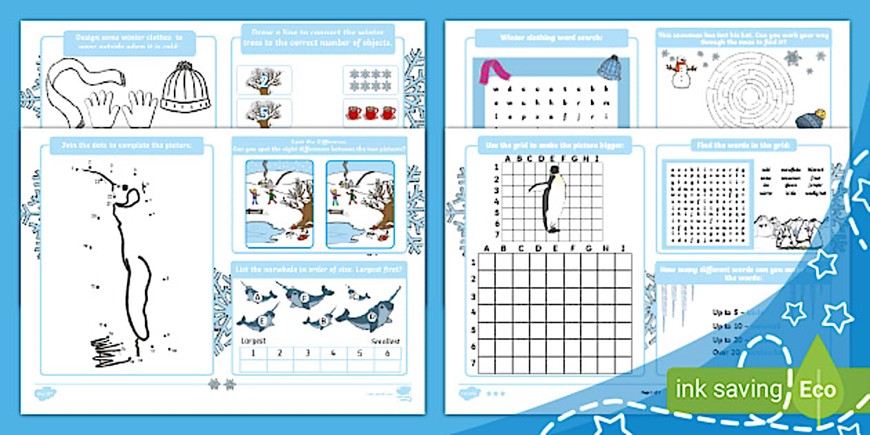 Winter Wonderland Activity Place Mat (teacher made) - Twinkl