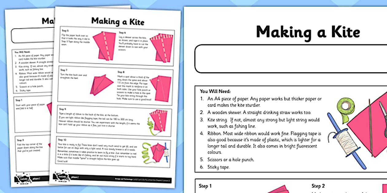 Let's Go Fly a Kite Template Worksheet (teacher made)