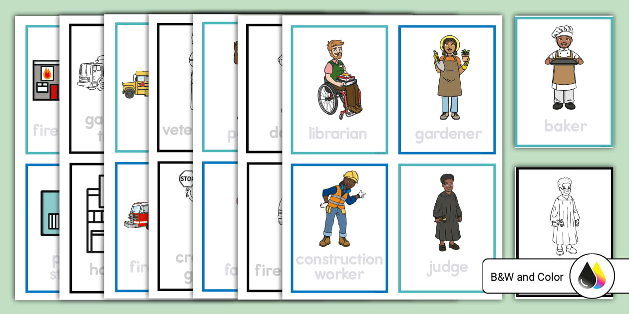 Community Helpers Dramatic Play Tracing Word Cards - Twinkl