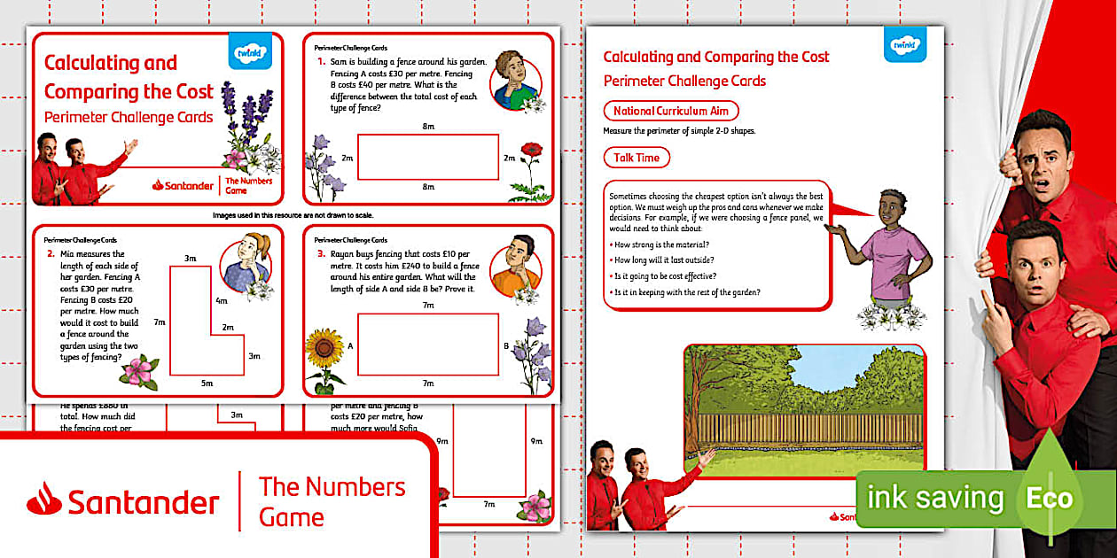 FREE! - 👉 Maths & Money: Y3 Calculating and Comparing Perimeter Costs