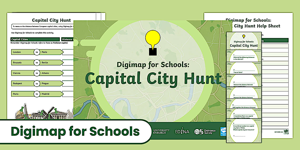FREE! - KS2 Digital Mapping using Digimap for Schools: Capital City Hunt
