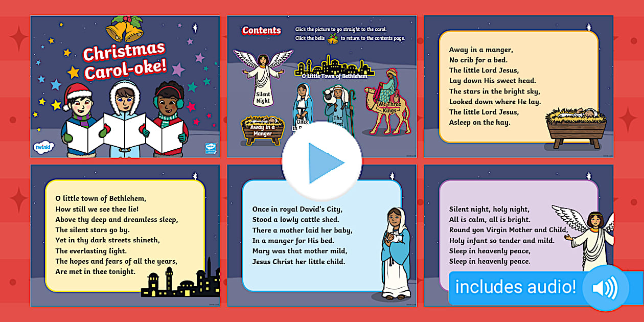 👉 Christmas Carol-oke! Six popular carols with backing tracks.