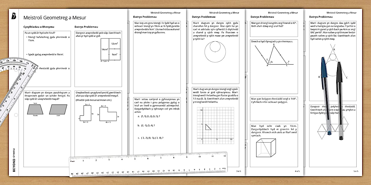 Taflen Weithgaredd Geometreg a Mesur (teacher made) - Twinkl