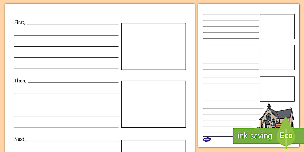 My New School Tour Recount Writing Template - Twinkl