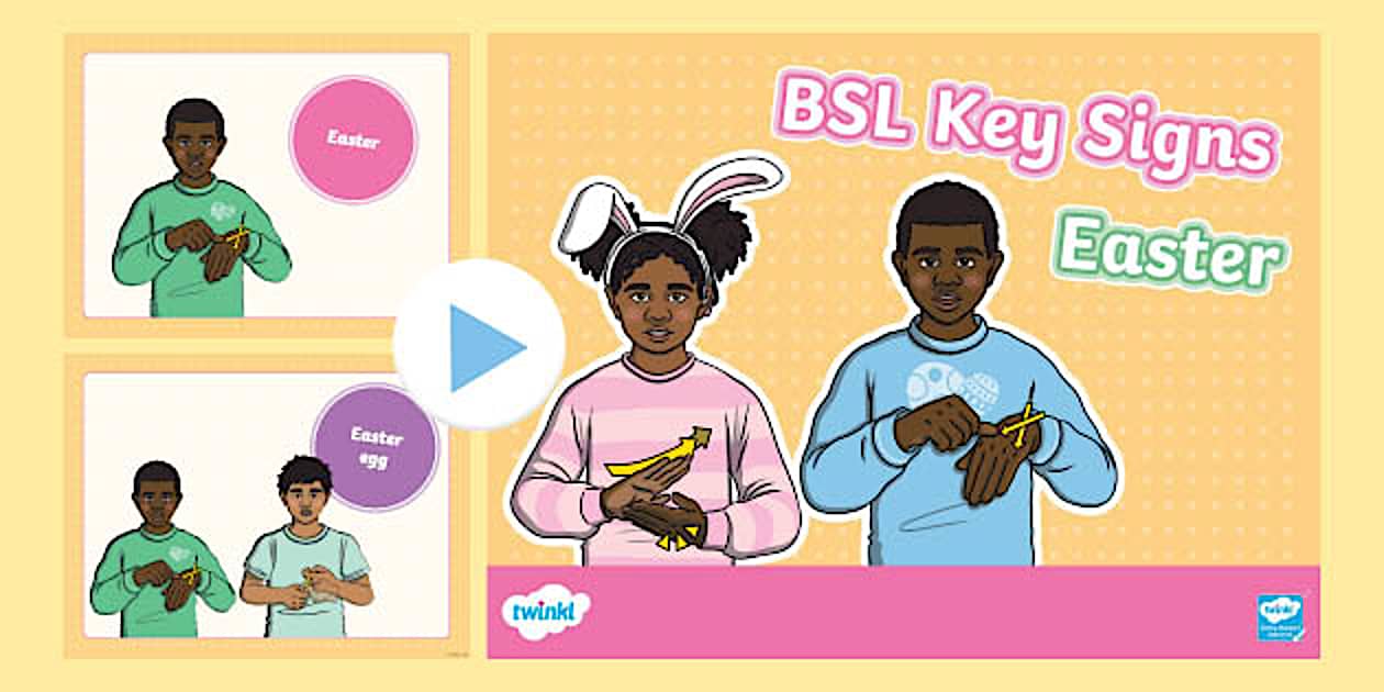 BSL Easter Key Signs PowerPoint (teacher made) - Twinkl