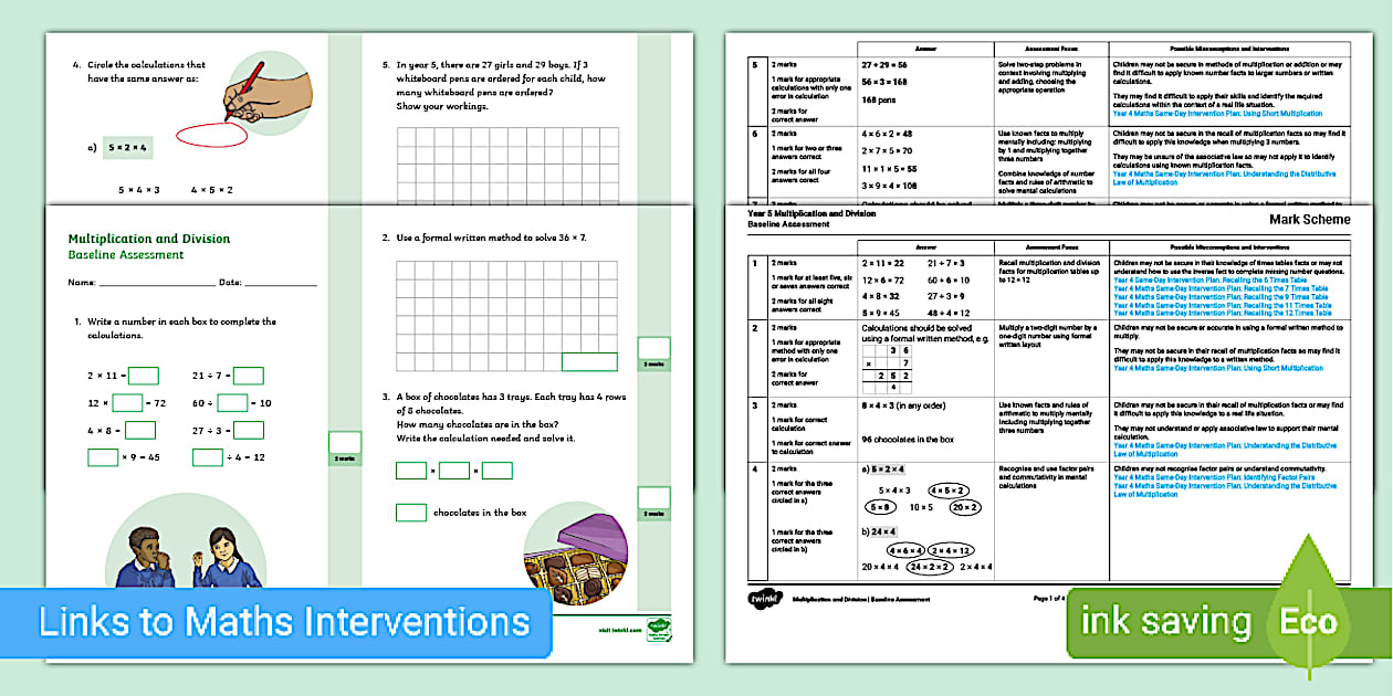 👉 Year 5 Multiplication and Division Baseline Assessment