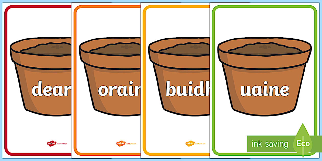 Florist Colours on Plant Pots Display Posters - Twinkl