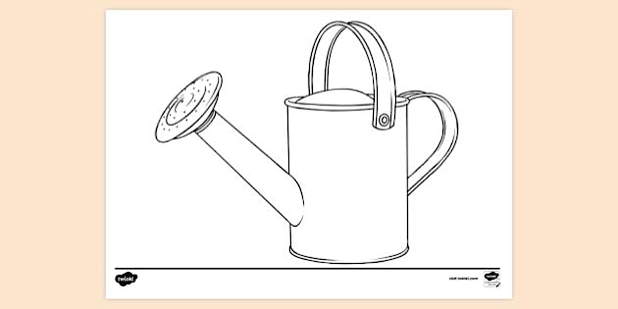 Watering Can Colouring Sheet | Colouring Sheets - Twinkl