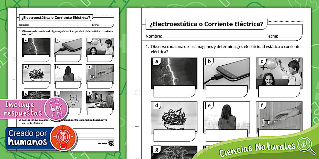 Electricidad | estática | Corriente | Eléctrica | - Twinkl