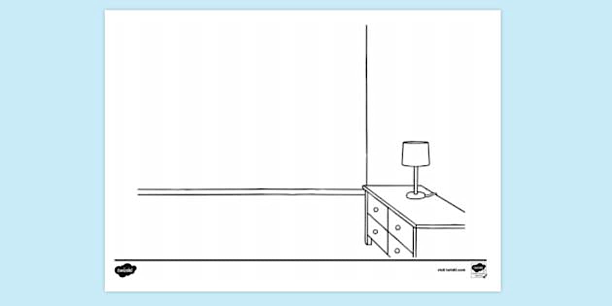 Bedroom Wall Colouring Page | Colouring Sheets - Twinkl