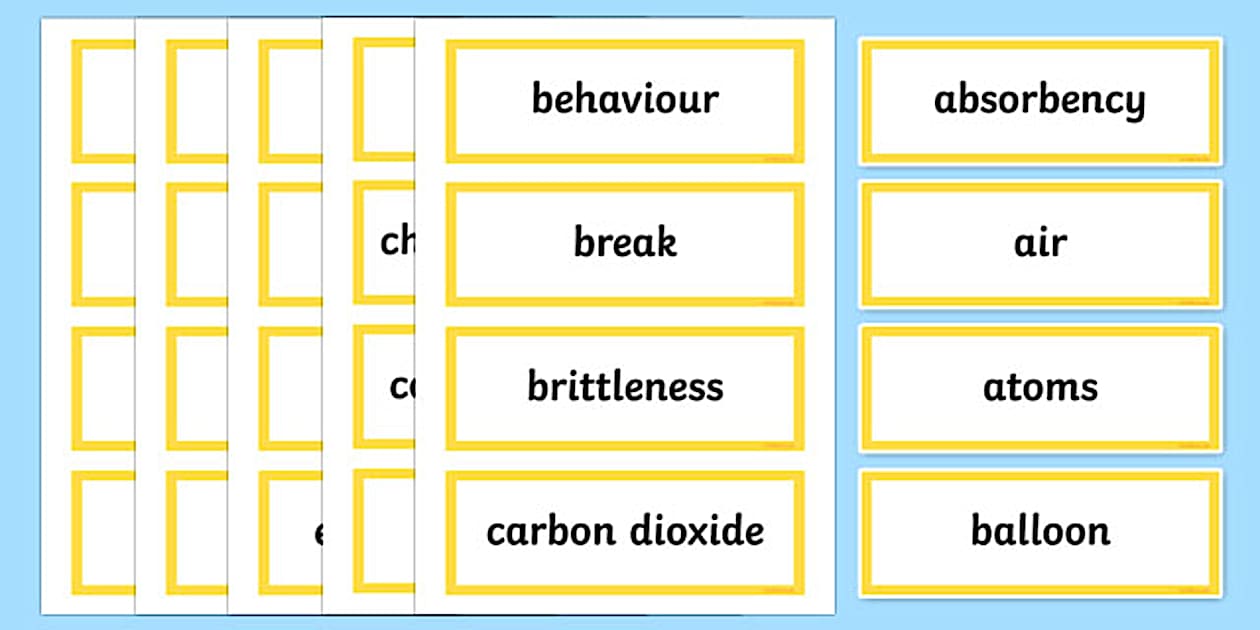 What's the Matter? Word Wall Display Cards (teacher made)