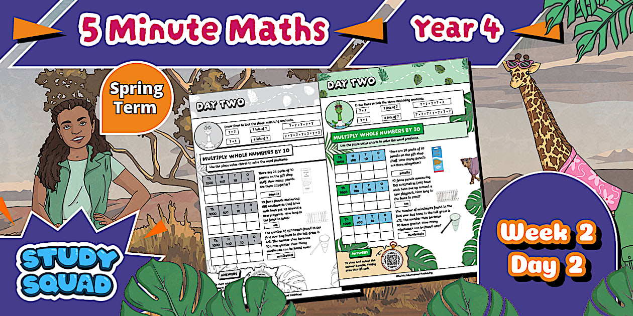 👉 Study Squad 5 Minute Maths - Year 4 Spring - Week 2 Day 2