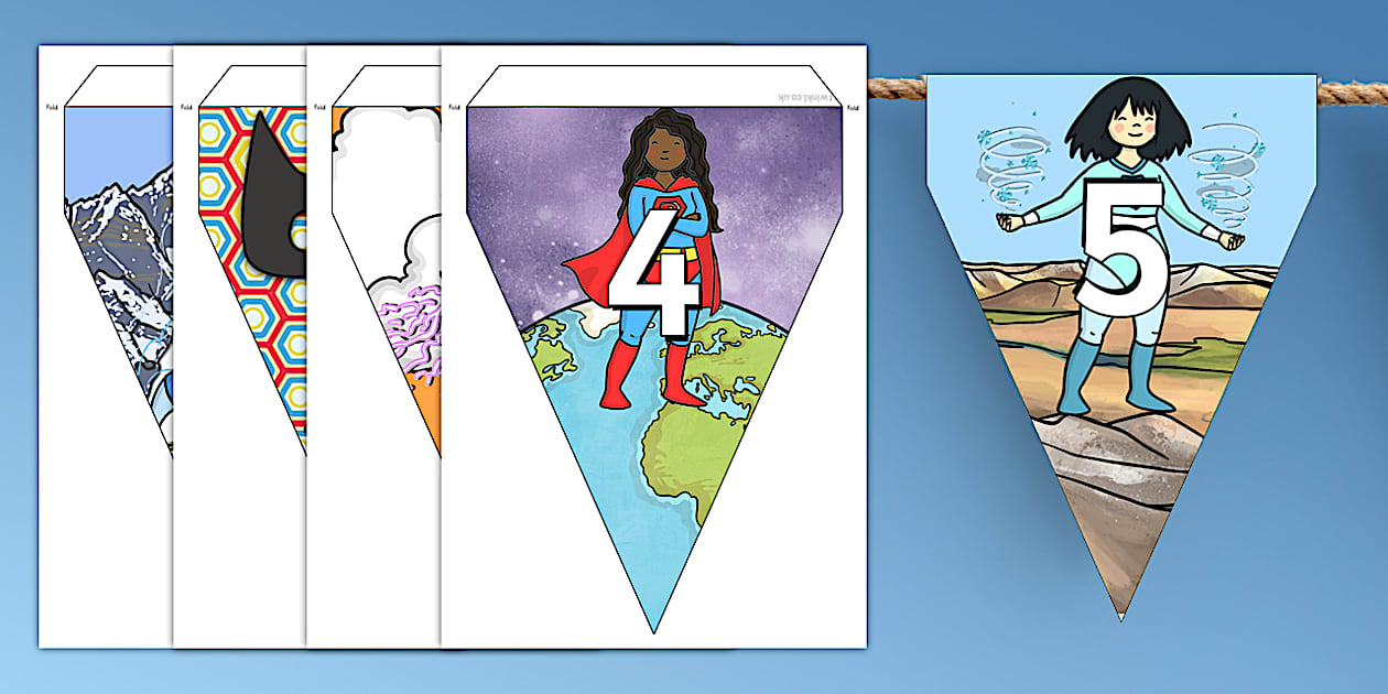 Superheroes Themed 1-100 Bunting (teacher made) - Twinkl