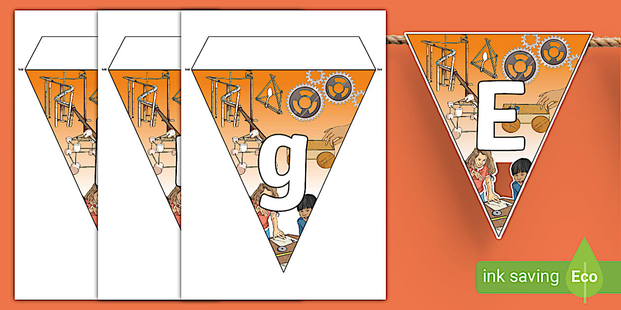 Engineering Display Bunting 3-6 Ι STEM Display - Twinkl