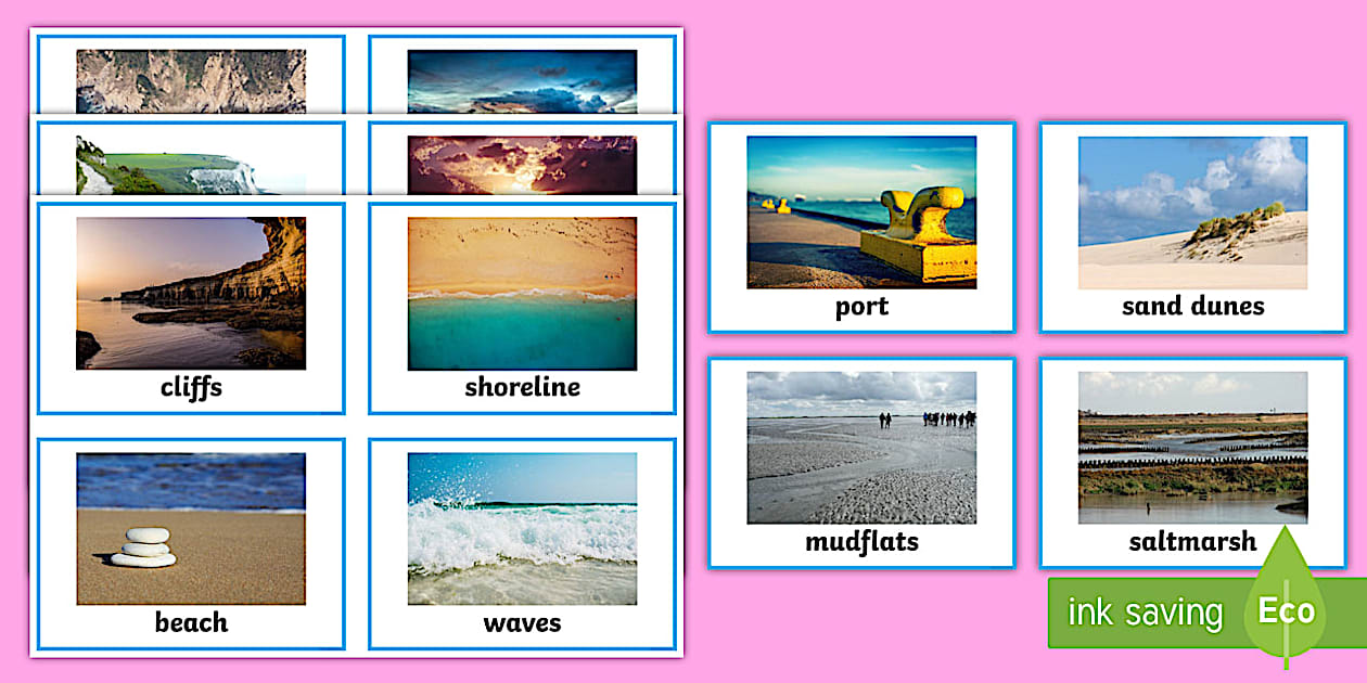Coast Word Cards (teacher made) - Twinkl