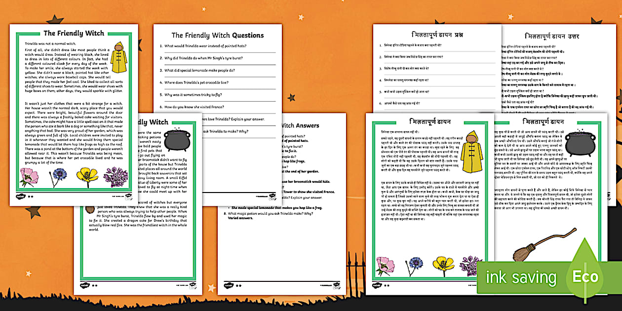 Middle Ability Halloween Differentiated Reading Comprehension Activity
