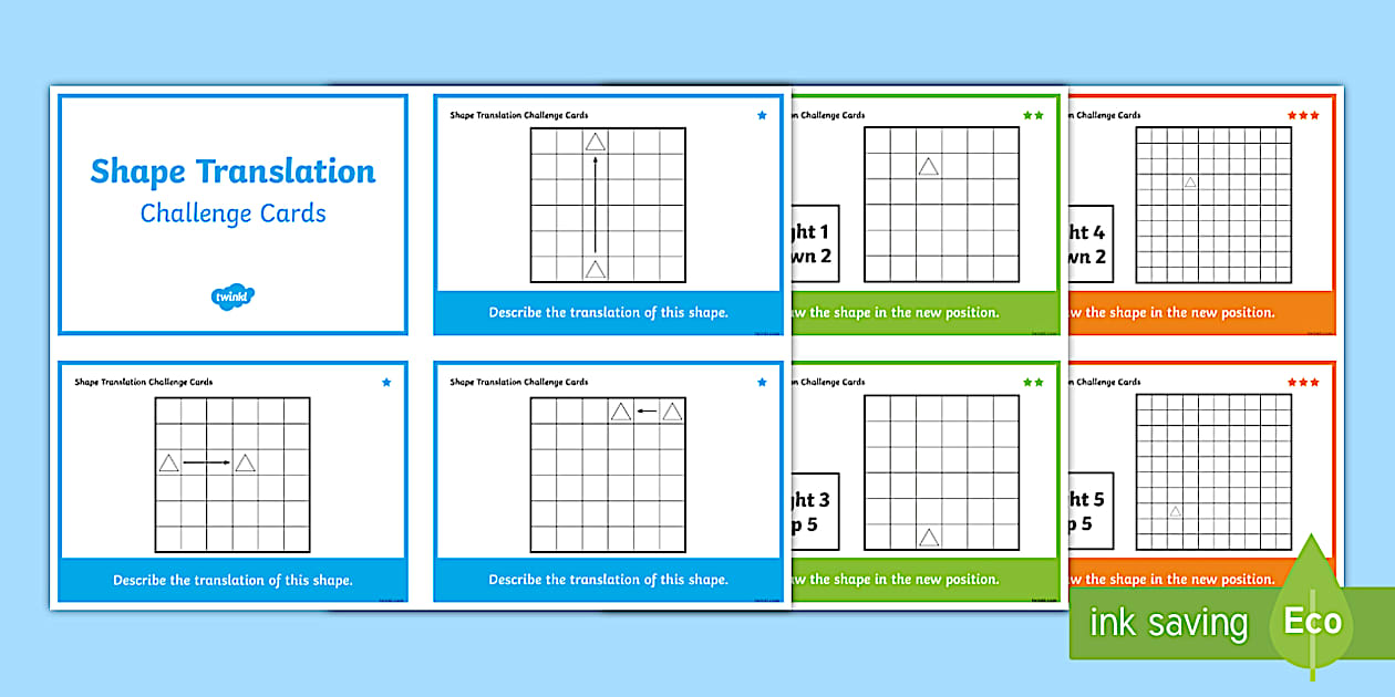 Shape Translation Differentiated Challenge Cards - Twinkl