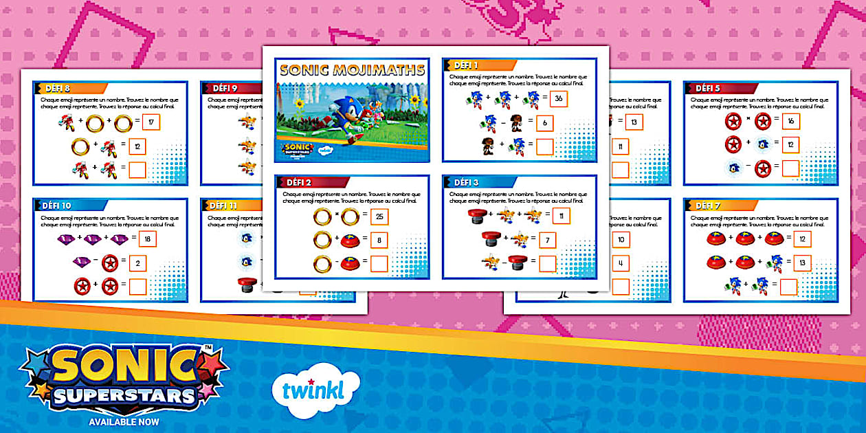 FREE! - Sonic: Moji Maths Activity [Ages 7-9] French