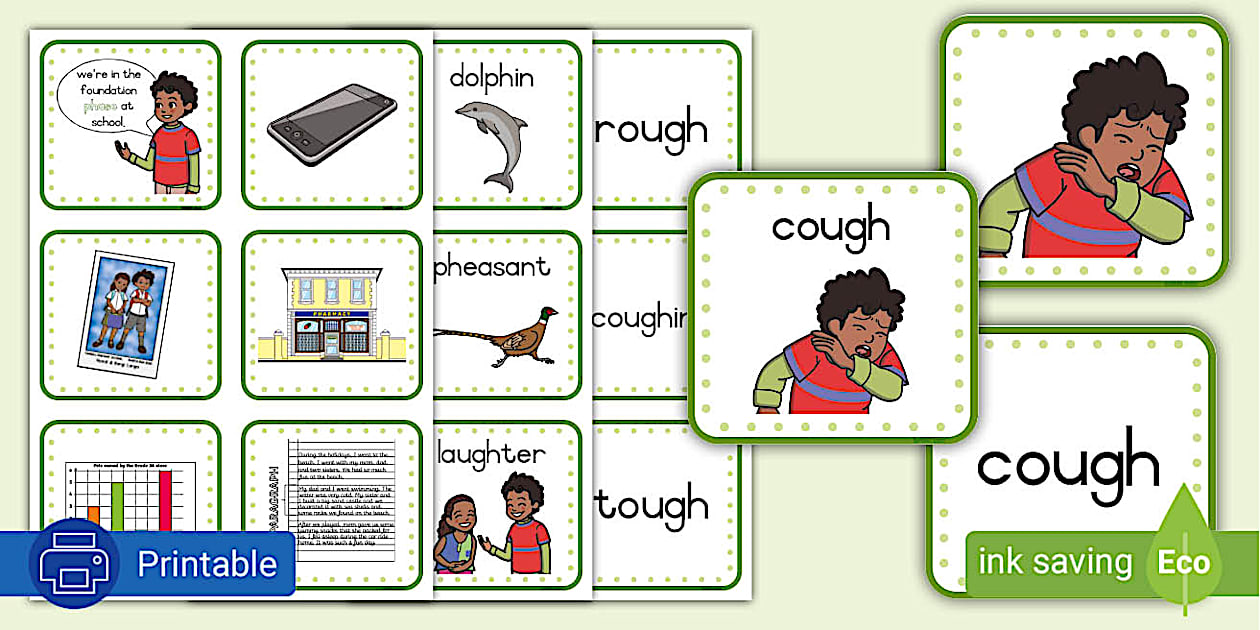 Grade 3 Phonics: gh ph (f): Flash cards (teacher made)