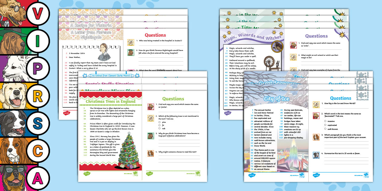 LKS2 60-Second Reads December Monthly Comprehension Pack